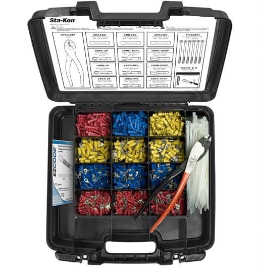 Sta-Kon Terminal Kit Plastic Carrying Case contains 12 different ...