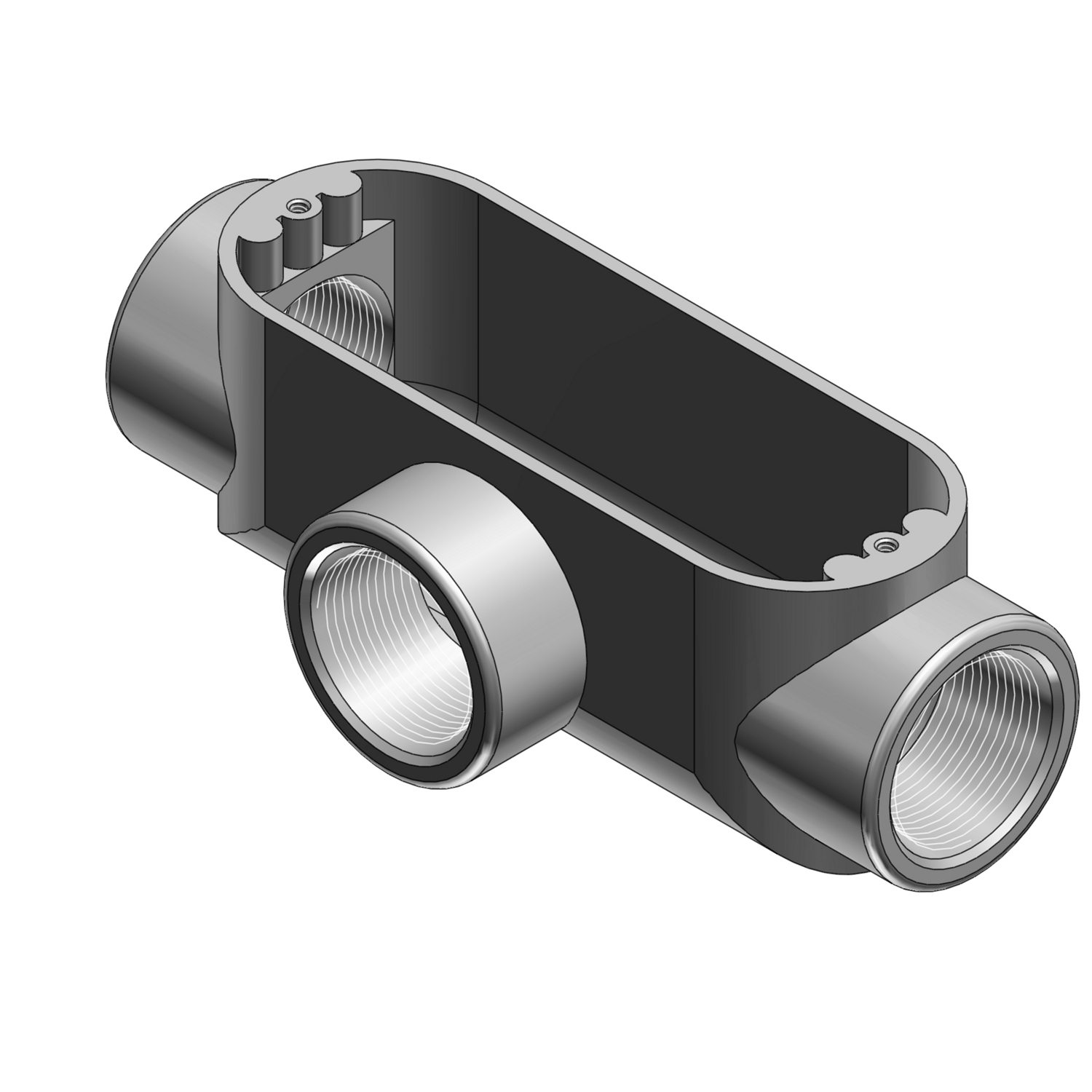 1 inch Threaded Die Cast Aluminum Conduit Body, T-Style, For Use ...