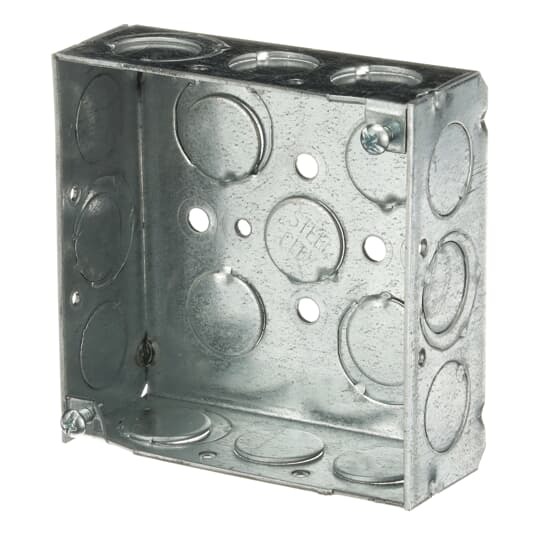 Square Box, 21 Cubic Inches, 4 Inch Square x 1-1/2 Inch Deep, 1/2 ...