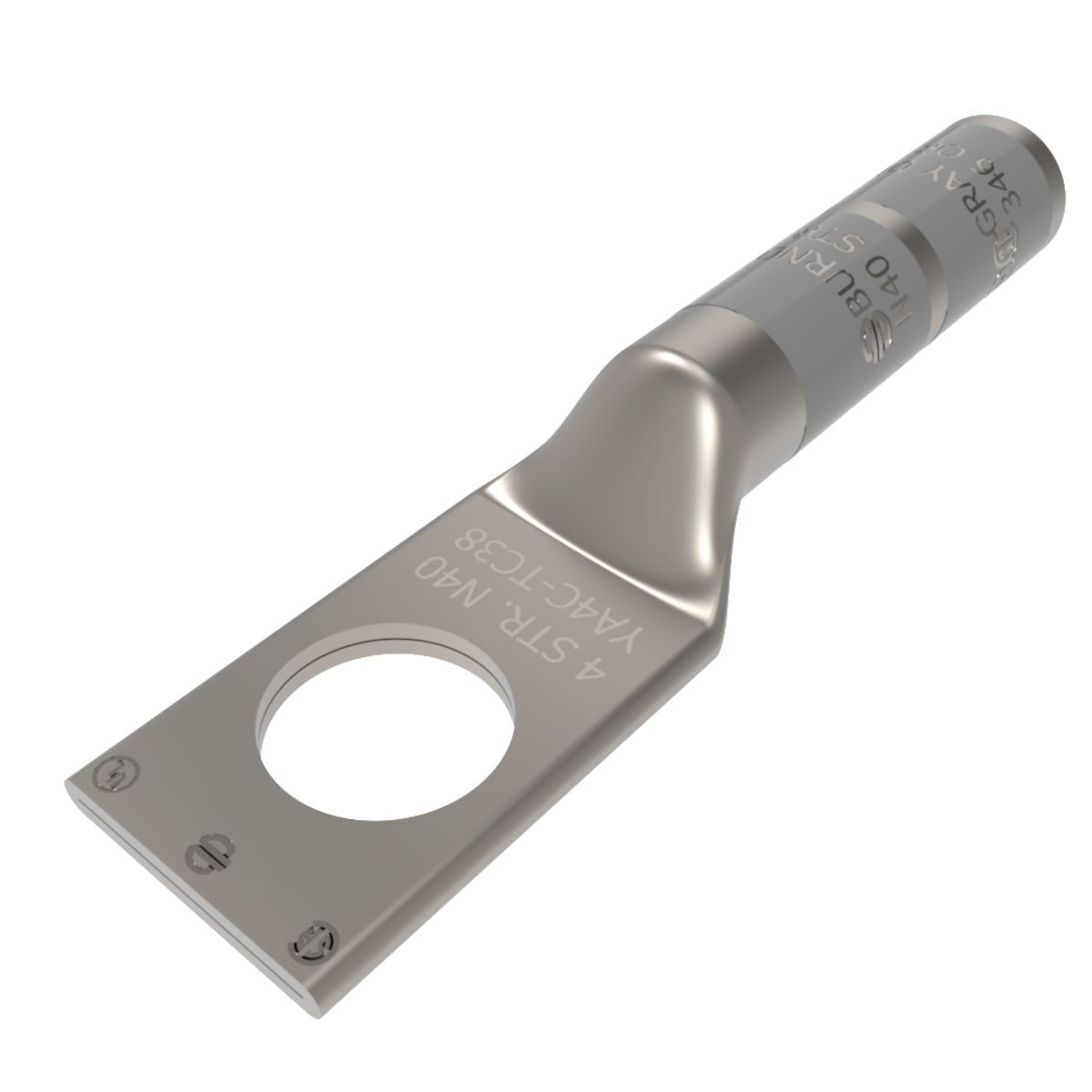 YA4CN YA Series 1-Hole Uninsulated Compression Lug, 4 AWG Strande ...