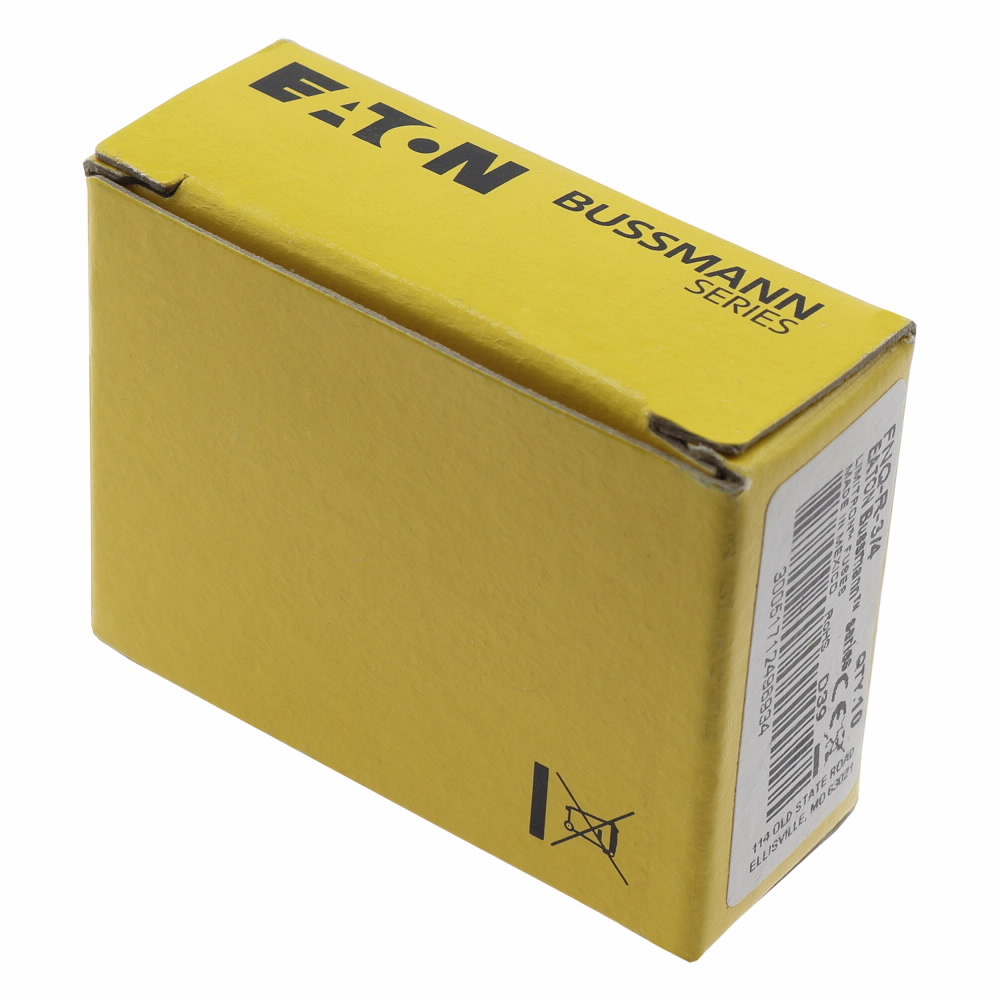 Eaton Bussmann series FNQ-R fuse, 0.75 A, Class CC, Non-indicatin ...