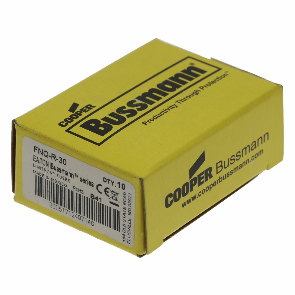 Eaton Bussmann series FNQ-R fuse, 30 A, Class CC, Non-indicating ...