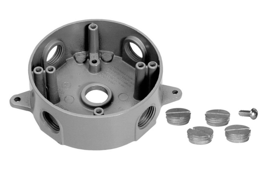 Eaton Crouse-Hinds series weatherproof round outlet box, (1) 1/2 ...