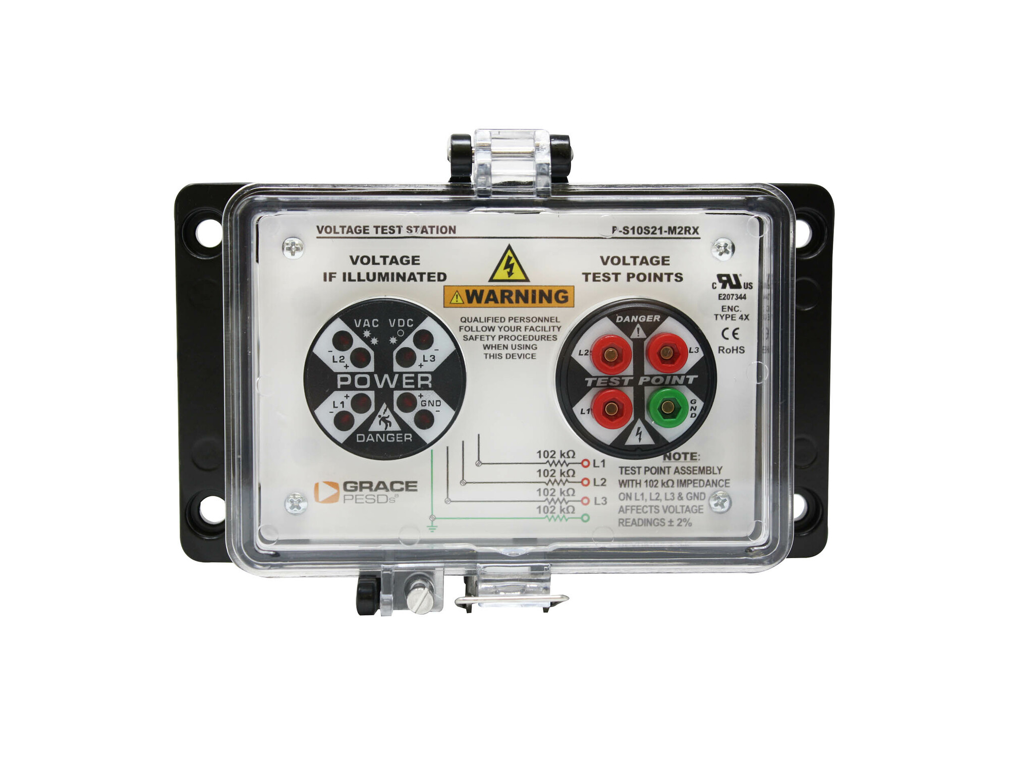 VOLTAGE TEST STATION WITH FLASHING VOLTAGE INDICATOR AND SAFE-TES ...
