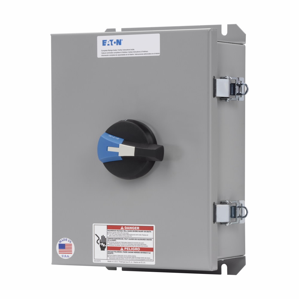 Eaton enclosed rotary disconnect switch, 60 A, NEMA 1, Painted st ...