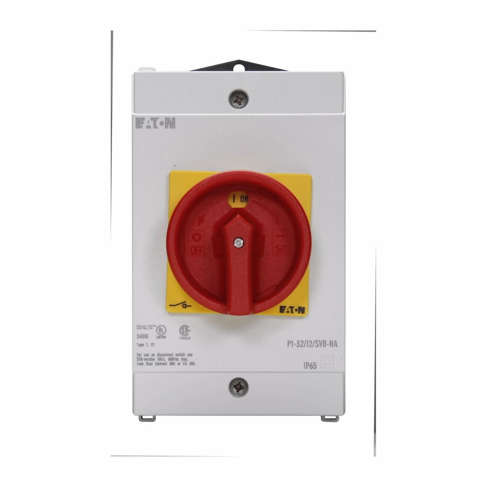 Eaton Rotary disconnect main switch, 32 A, Surface mount, Red han ...