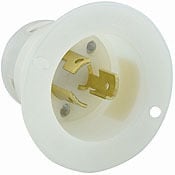15 Amp, 125 Volt, NEMA L5-15P, 2P, 3W, Locking Flanged Inlet, Ind ...