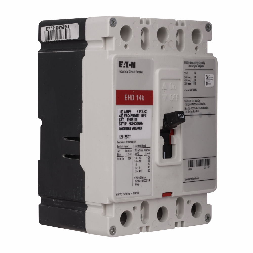 Eaton Series C complete molded case circuit breaker, F-frame, EHD ...