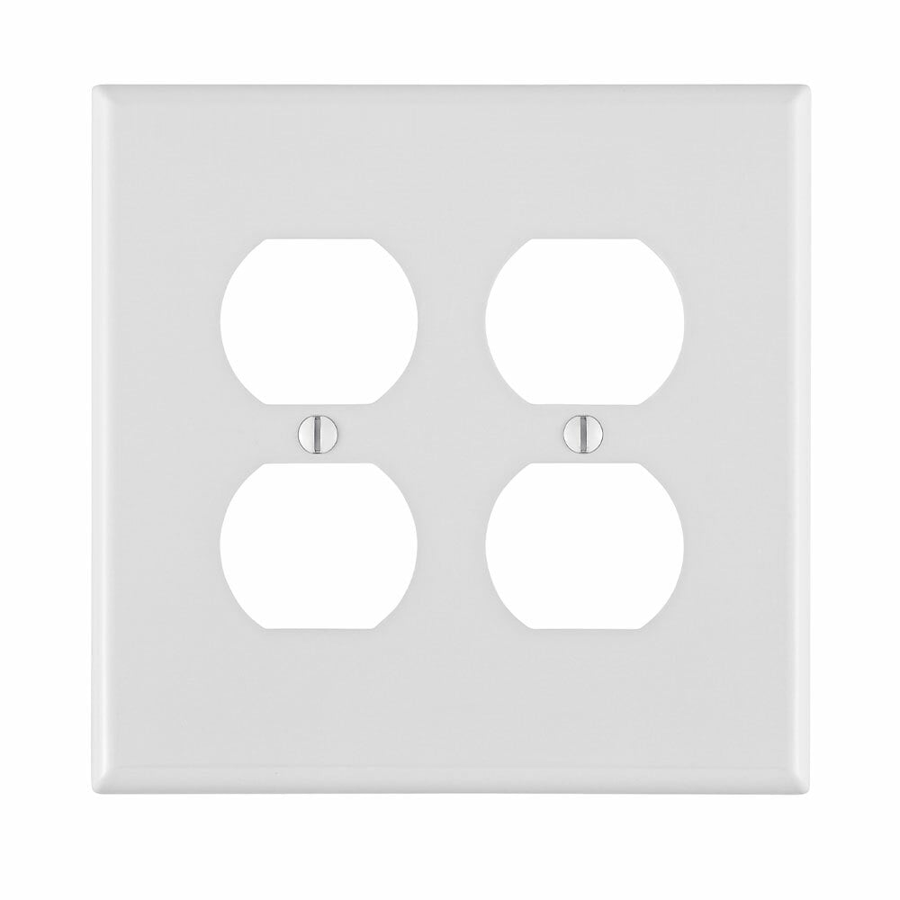 2-Gang Duplex Receptacle Wallplate, Midway Size, White | Crescent ...